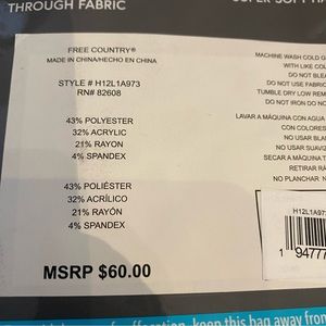 Free Country | Accessories | Free Country Microtech Heat Keep Warm And ...